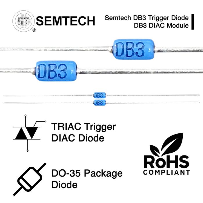 Jual SEMTECH DB3 DIAC Trigger Diode DO-35 TRIAC Trigger Dimmer Motor ...