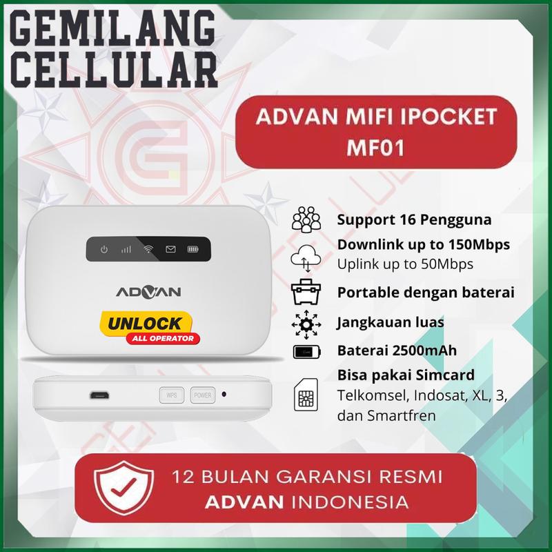 Advan Mifi Ipocket - Semua JARINGAN 4G LTE - i pocket Mifi MF01 - Shop ...