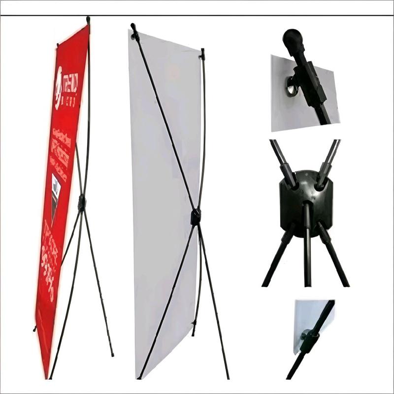 Stand X Banner Aluminium 60x160 Hitam Besi Putih - Shop | Tokopedia