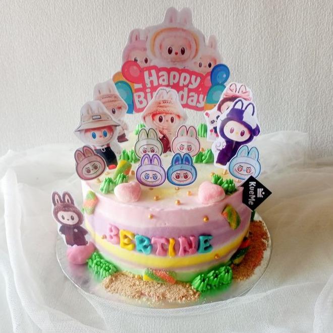 Topper Cake LABUBU Custom Nama/ Hiasan Kue ULTAH LABUBU/ Cupcake - Shop ...