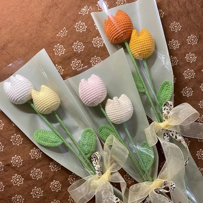 Bunga Tenunan Tangan, Kraftangan Tulip, Bunga Siap DIY, Hiasan ...