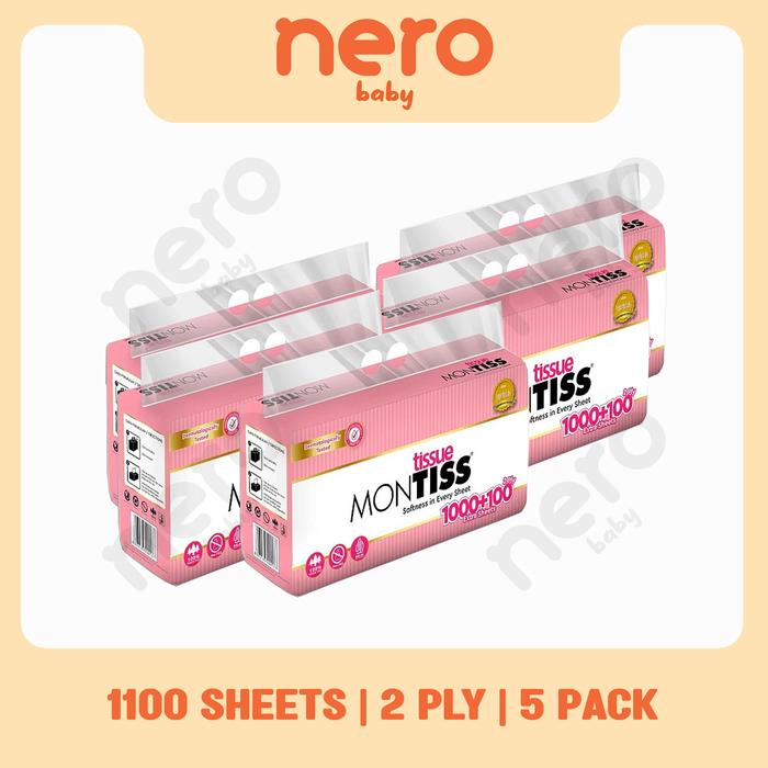 Promo 5PACK MONTISS FACIAL TISSUE 1100 SHEETS TISU - 1100s 5PACK ...