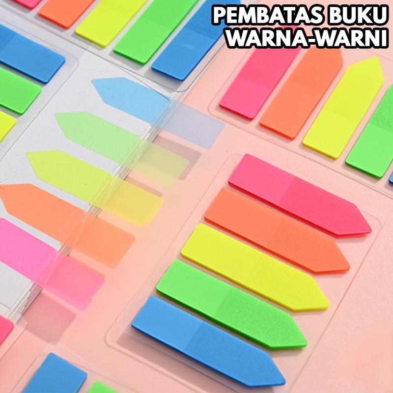Set Sticky Notes Pembatas Halaman Buku Memo Kertas Tempel Penanda Panah ...