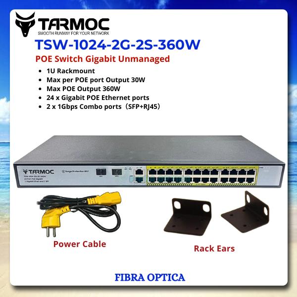 Jual Tarmoc TSW-1024-2G-2S-360W Switch POE HUB CCTV IPCAMERA 24 PORT ...