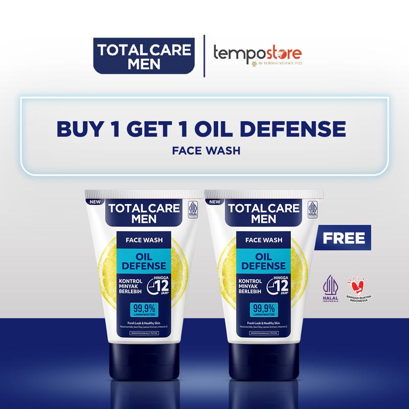 BUY 1 GET 1 TOTAL CARE MEN FACE WASH - OIL DEFENSE ( SABUN PEMBERSIH ...