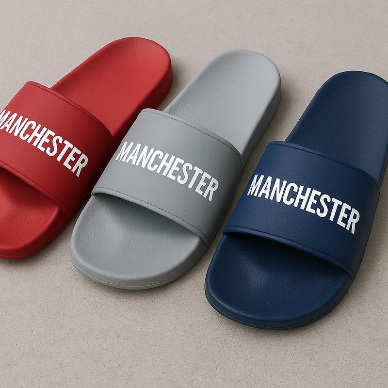 sandal slop pria keren model simpel nyaman di pakai gambar Manchester ...