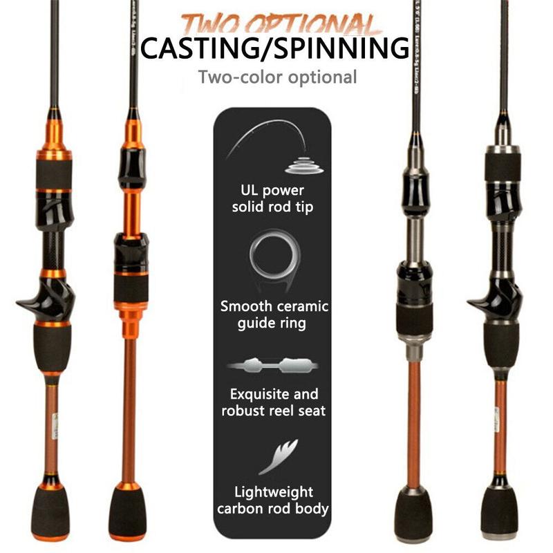 5-8g,2-6lb Ultralight Fishing Rod Solid Tip UL Spinning & Baitcasting ...