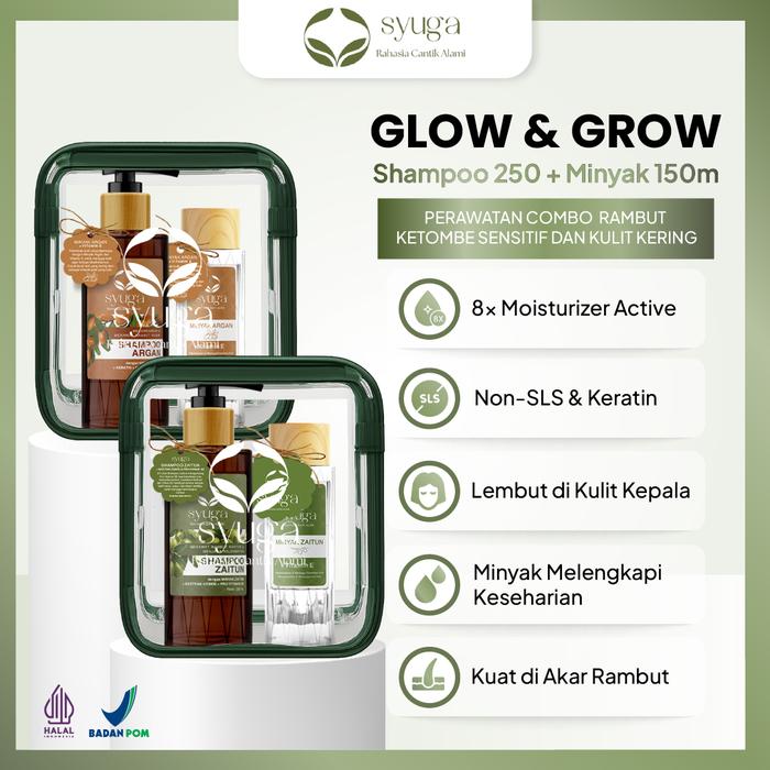 Promo Syuga Grow and Glow Pack - Perawatan Combo Rambut Rontok, Ketombe ...
