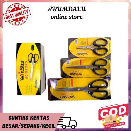 GUNTING KERTAS WINSTAR SCISSORS UKURAN S - M - L STAINLESS TAJAM - Shop ...