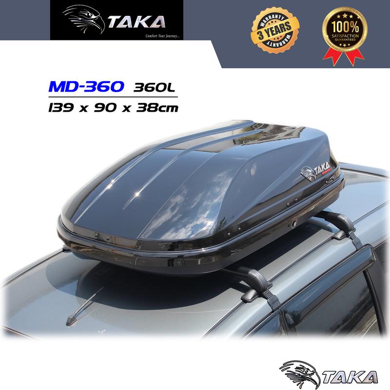 TAKA MD-360 Car Roof Box [Explorer Series] [L Size] [Glossy Black ...