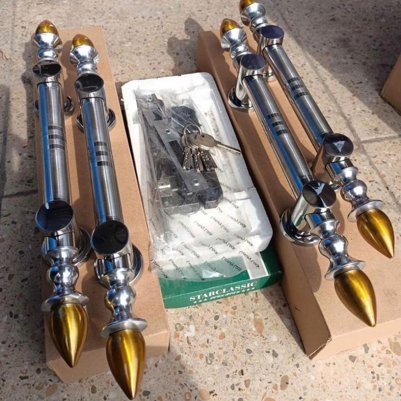 Gagang Pintu Motif mustaka satu shet (4gagang+kunci ) panjan - Shop ...