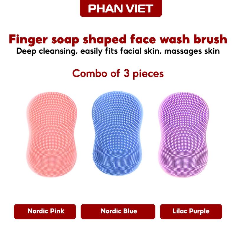 Combo 3 pcs Face Cleanser Brushes Mini Finger Massage Brushe - TikTok ...