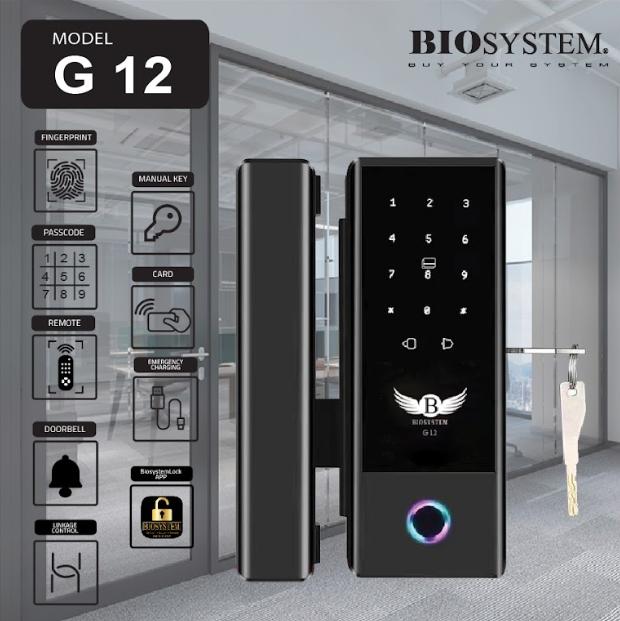 BIOSYSTEM DIGITAL LOCK GLASS & WOODEN DOOR LOCK G12 - TikTok Shop Singapore