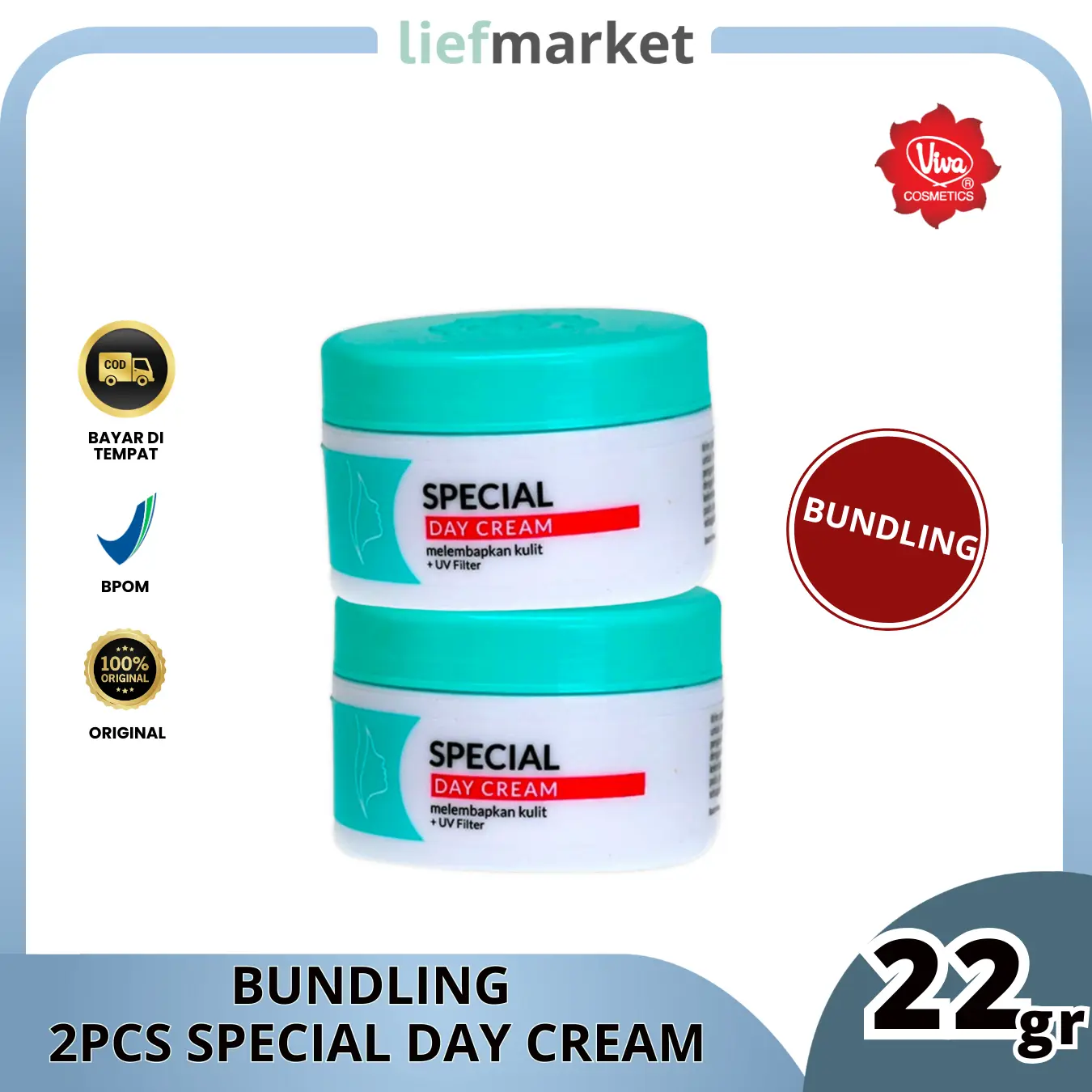 (BUNDLING) VIVA SUNSCREEN FOUNDATION CREAM 22GR I SPECIAL DAY CREAM ...