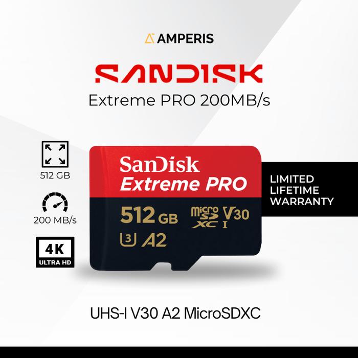 Jual SANDISK Extreme PRO MicroSDXC 512GB 200MB/s UHS-1 C10 U3 V30 A2 4K ...