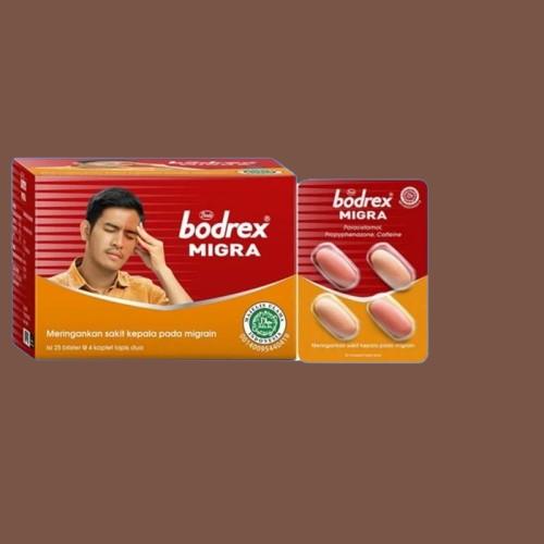 BODREX Migra Tablet Perstrip - Paracetamol, Propyphenazone, Caffeine ...