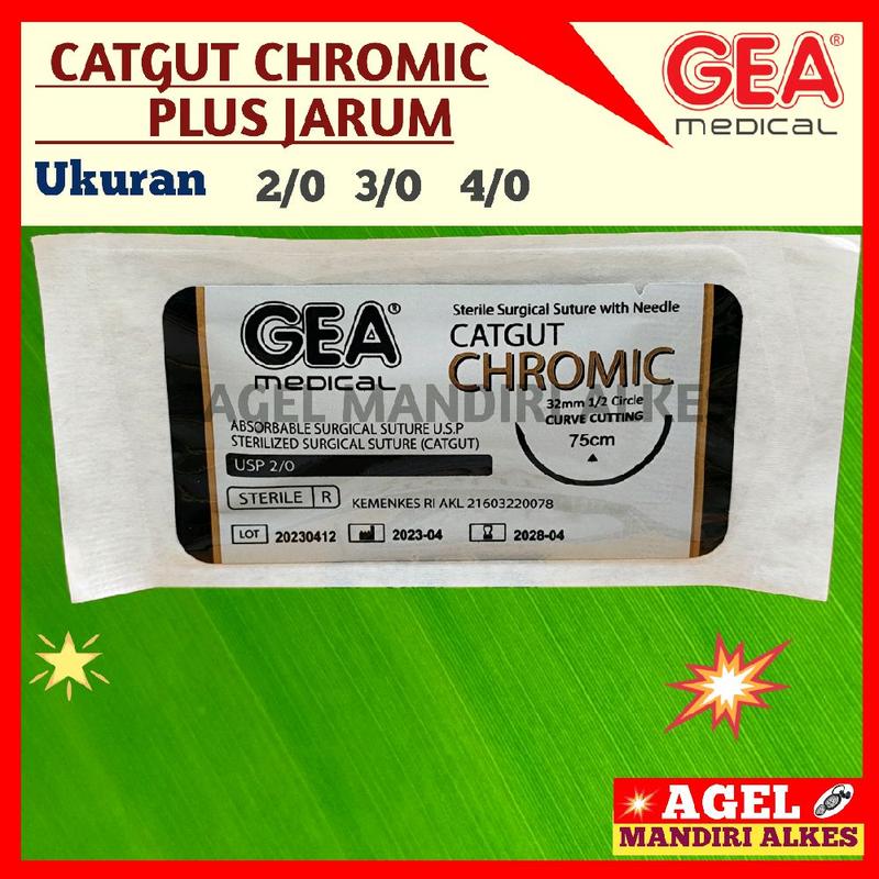 GEA-Benang Chromic 2/0 3/0 4/0 Plus Jarum Catgut Operasi Harga per Pcs ...