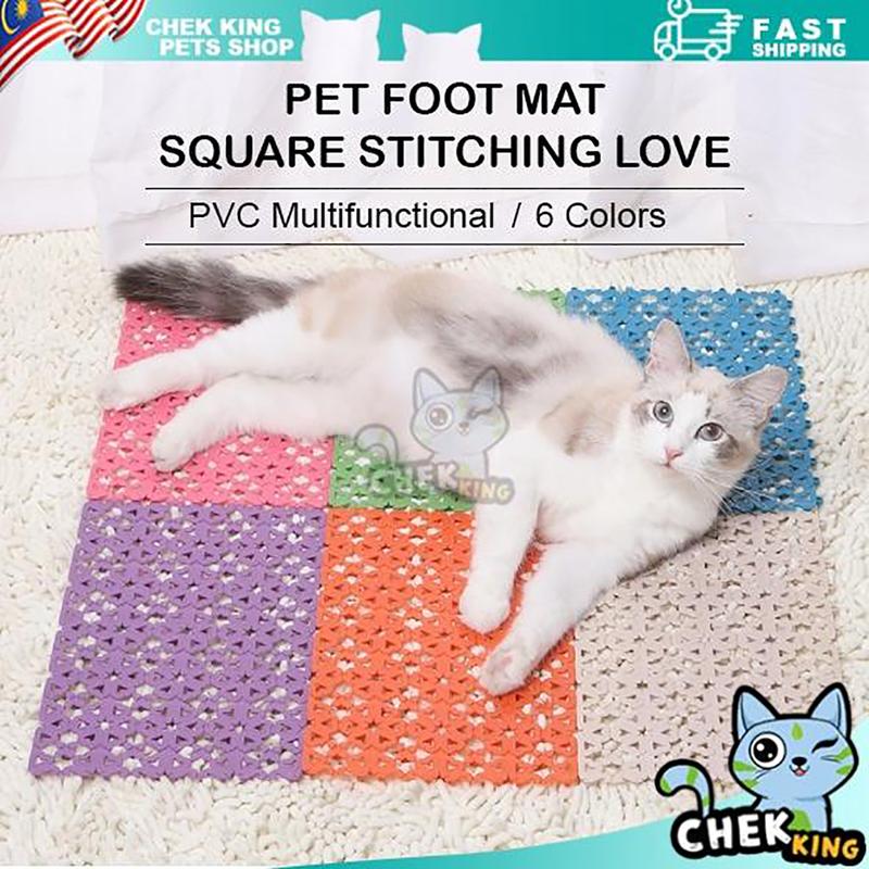 Tikar Lantai Kucing Anjing Pet Foot Mat Square Stitching Lov - TikTok ...