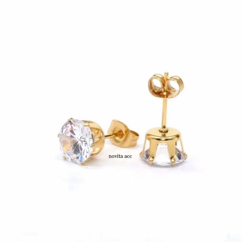 ANTING TITANIUM TINDIK STUD MUTlARA GOLD GIWANG ANTI KARAT - Shop ...