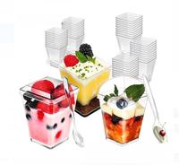Jual 10pcs+tutup Premium Pudding Cup Korean Dessert bahan Acryl tebal ...