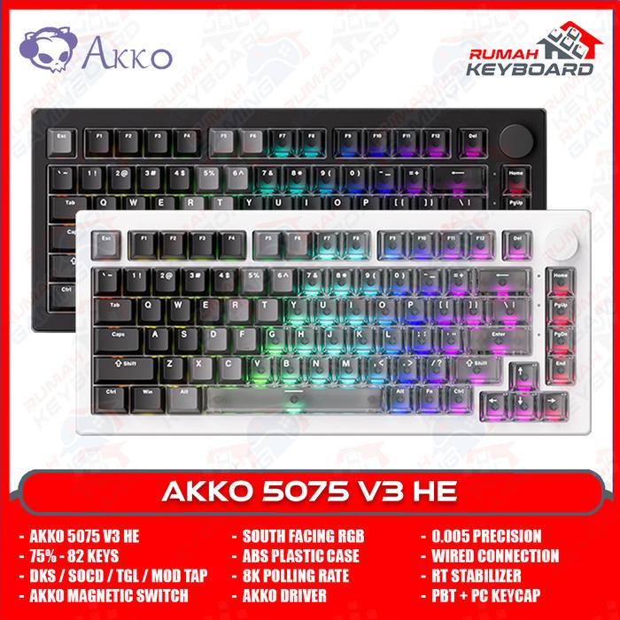 Promo AKKO - 5075 V3 HE - 75% - Wired - SOCD - DKS - Magnetic Switch ...