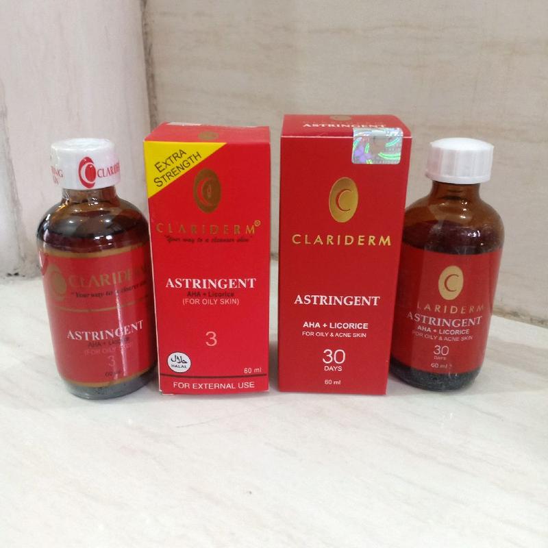 TONER CLARIDERM PRODUK LOKAL astringent 30 & Import ORI astringent 3 ...