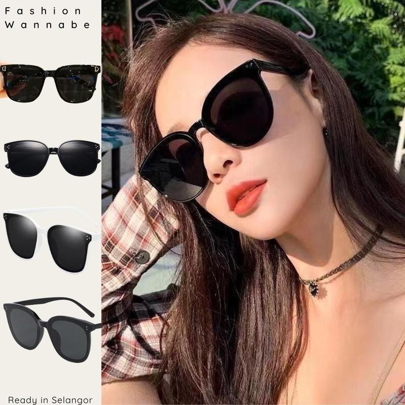 Fashion Korean Viral Sunglasses Square Plain Black Cermin mata - TikTok ...