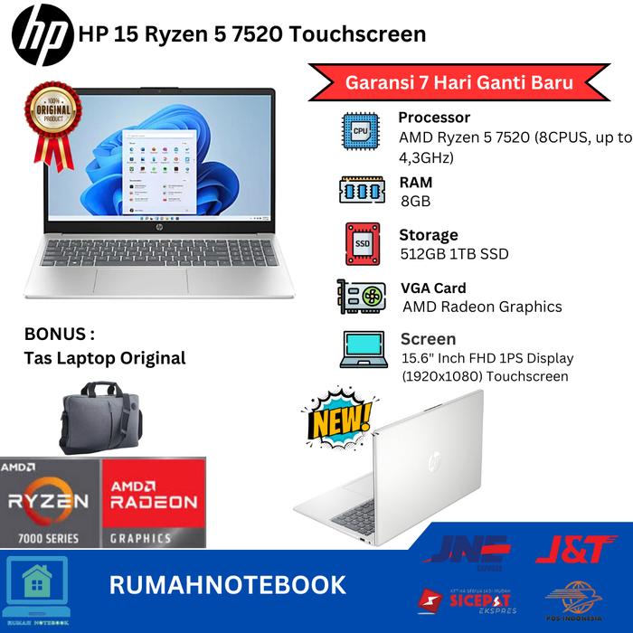 Jual Laptop Baru Hp 15 AMD Ryzen 5 7520U 8Cpus up to 4.3Ghz | AMD Ryzen ...