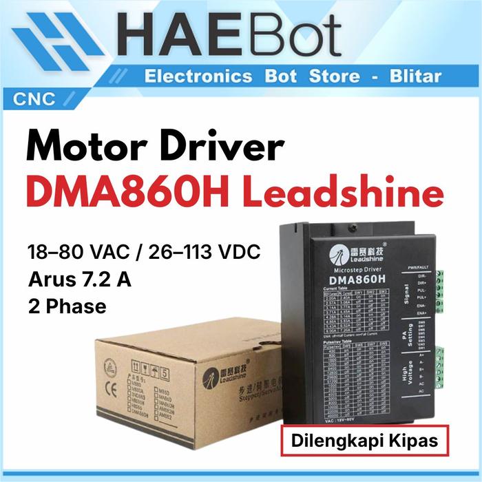 Promo [HAEBOT] Motor Driver DMA860H Leadshine 7.2A 80VAC CNC Stepper ...