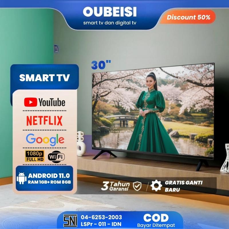 OUBEISI TV LED SMART 24/25/27/30 Inch Full HD Televisi Murah 21 Inch ...