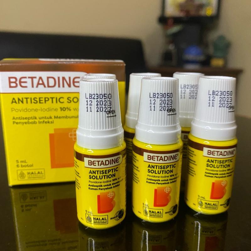 Betadine Cair Antiseptik 1 Pak Isi 6 Botol x 5ml - Perlindungan Terbaik ...