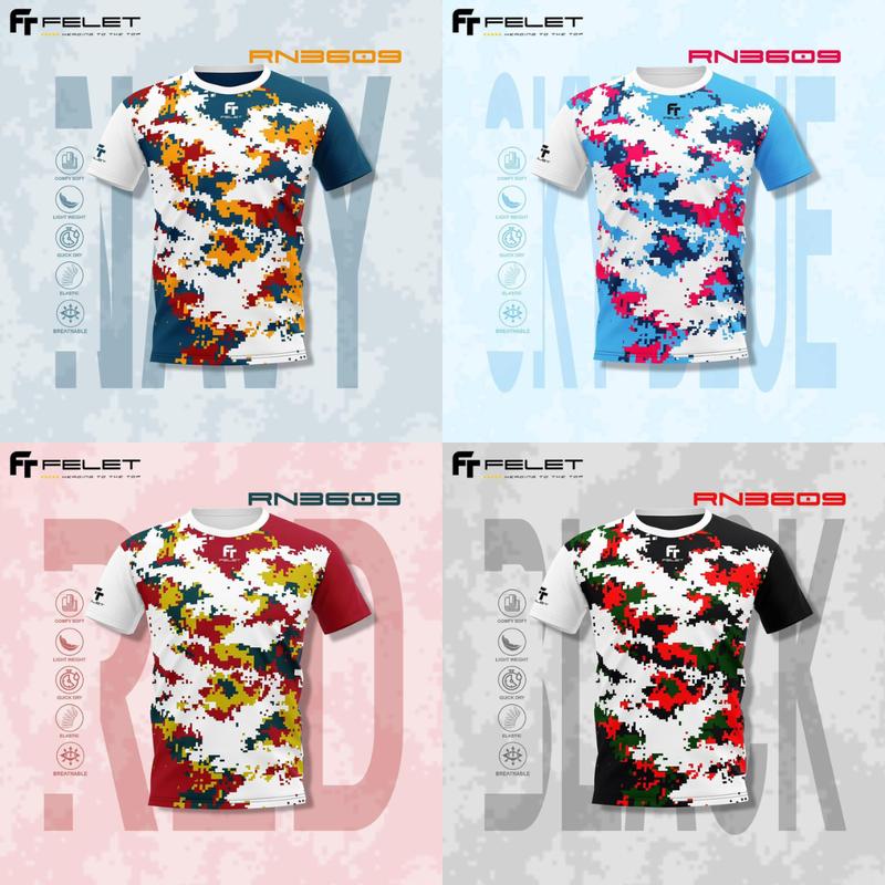 Jersi Badminton, Felet RN3609, Baju-T, Uniseks, Untuk Sukan Lelaki ...