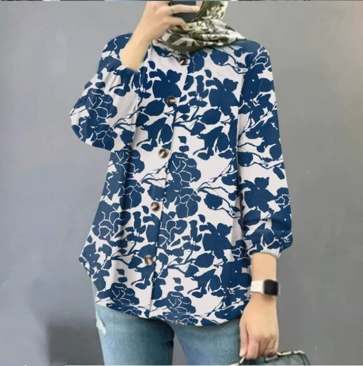 Baju Bunga Muslim Wanita, Baju Wanita 2024, Fesyen Jubah, Lengan ...