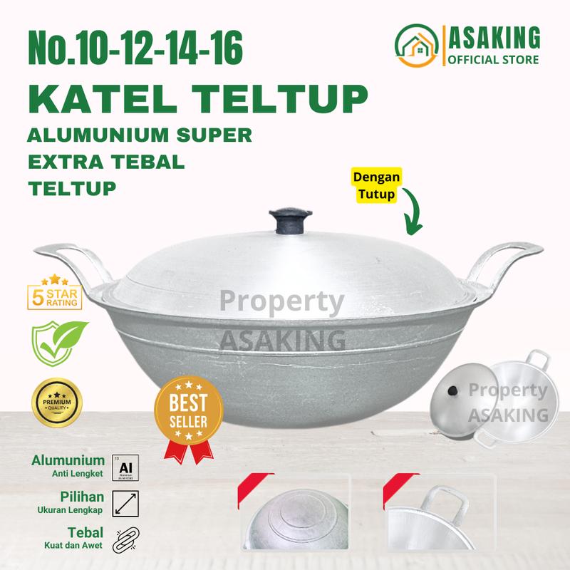 Asaking Metro Katel Cekung Dengan Tutup Teltup no.10/14/16 Alumunium ...