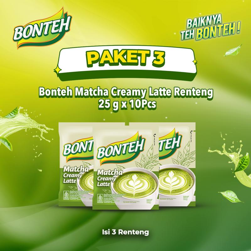 Bonteh Matcha Creamy Latte Renteng 25g x 10Pcs - Shop | Tokopedia