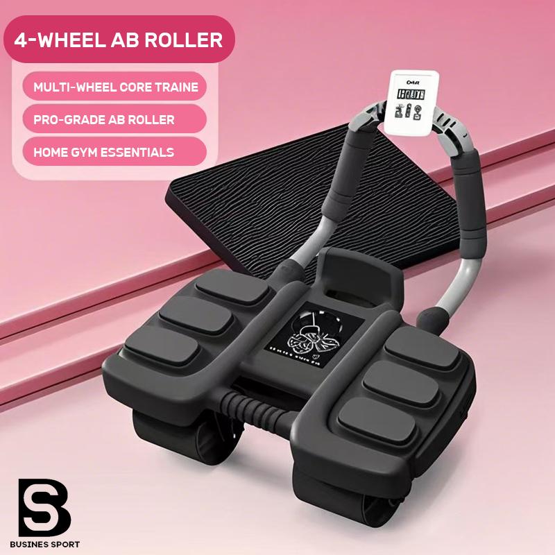 4-wheels & 6 Elbow Brace Design Abdominal wheel automatic rebound ...