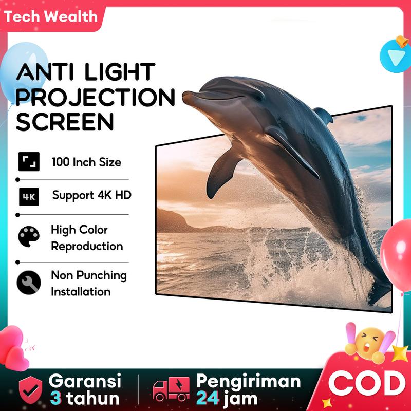 【Special offer】Skrin Projektor Projector screen Soft cloth Simple ...