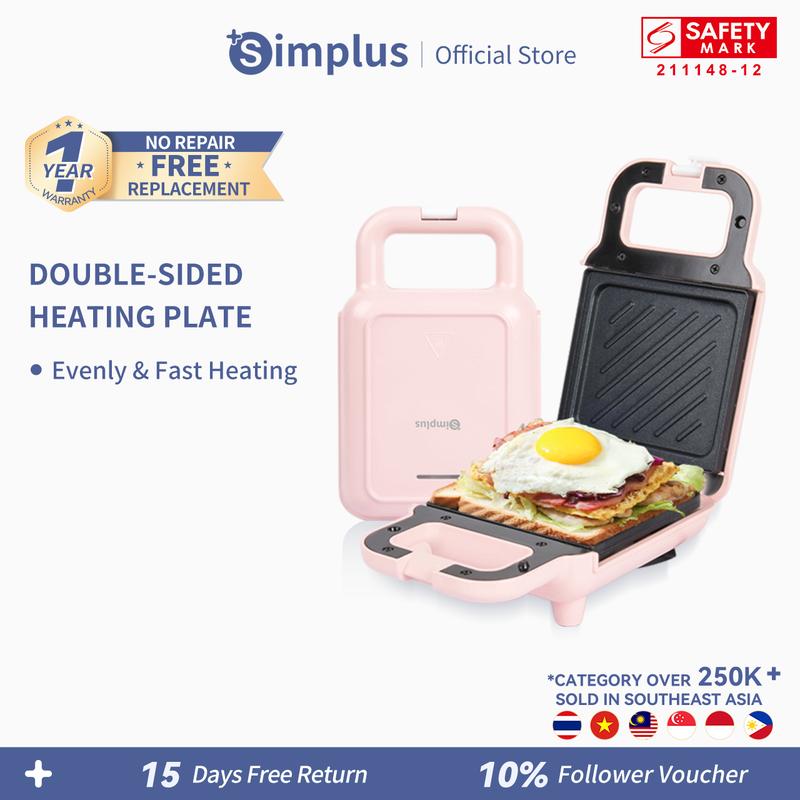 Simplus Sandwich Maker Breakfast Toast Maker Overheat Protection ...