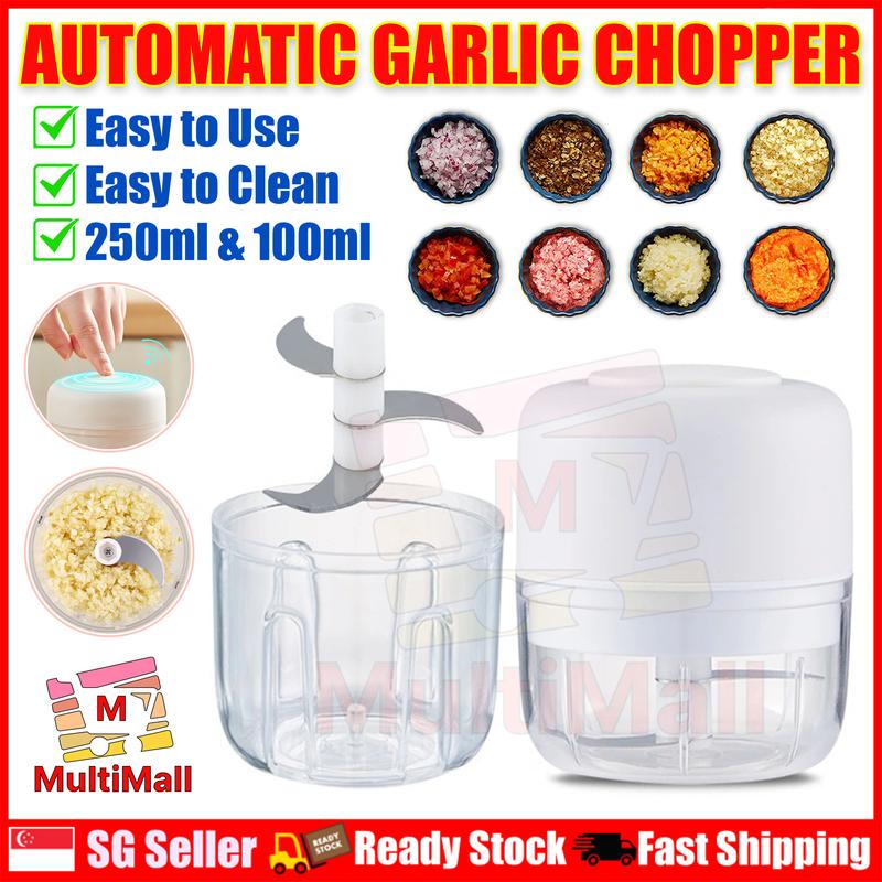 White Automatic Garlic Chopper 250 ML & 100 ML | Garlic Chopper ...