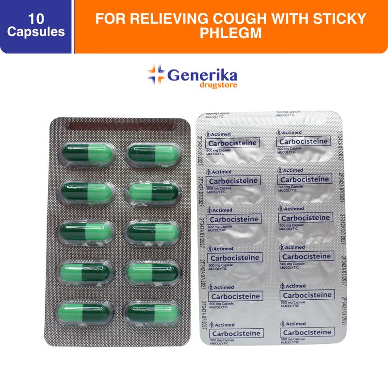 Actimed Carbocisteine Capsule 500mg - 10 Capsules for Relieving ...