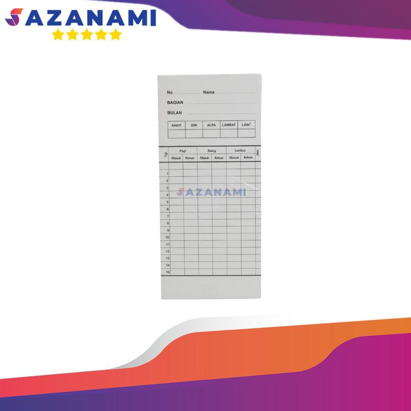 KARTU ABSENSI KARTU ABSEN KERTAS ABSENSI ISI 100 PCS - Shop | Tokopedia