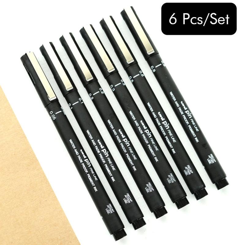 6pcs UNIPIN Pen Set Technical Drawing Pen Fine Liner Pen Designer ...