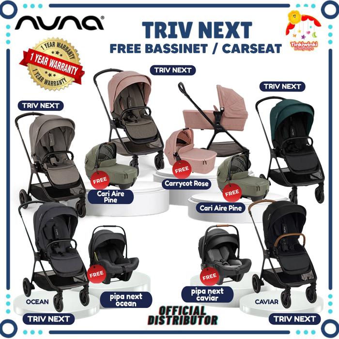 Jual Bundle Stroller Nuna Triv next + Cari Aire Bassinet Carrycoat ...