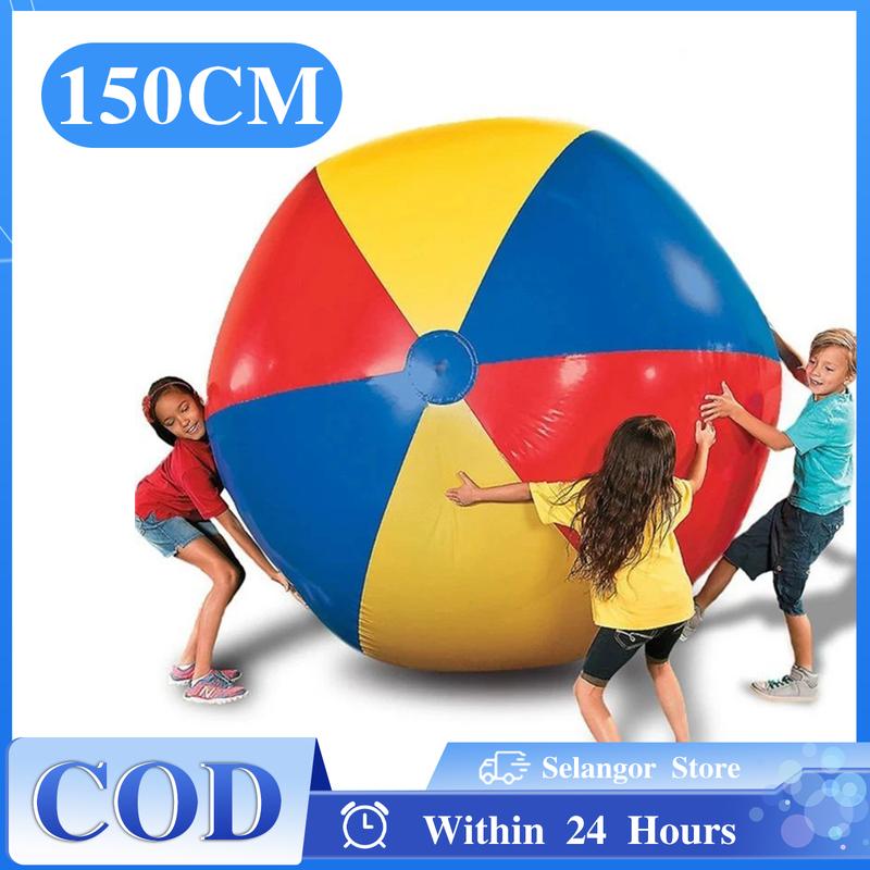 1.5m Jumbo Inflatable Beach Ball Jumbo Beach Ball Giant Rainbow ...