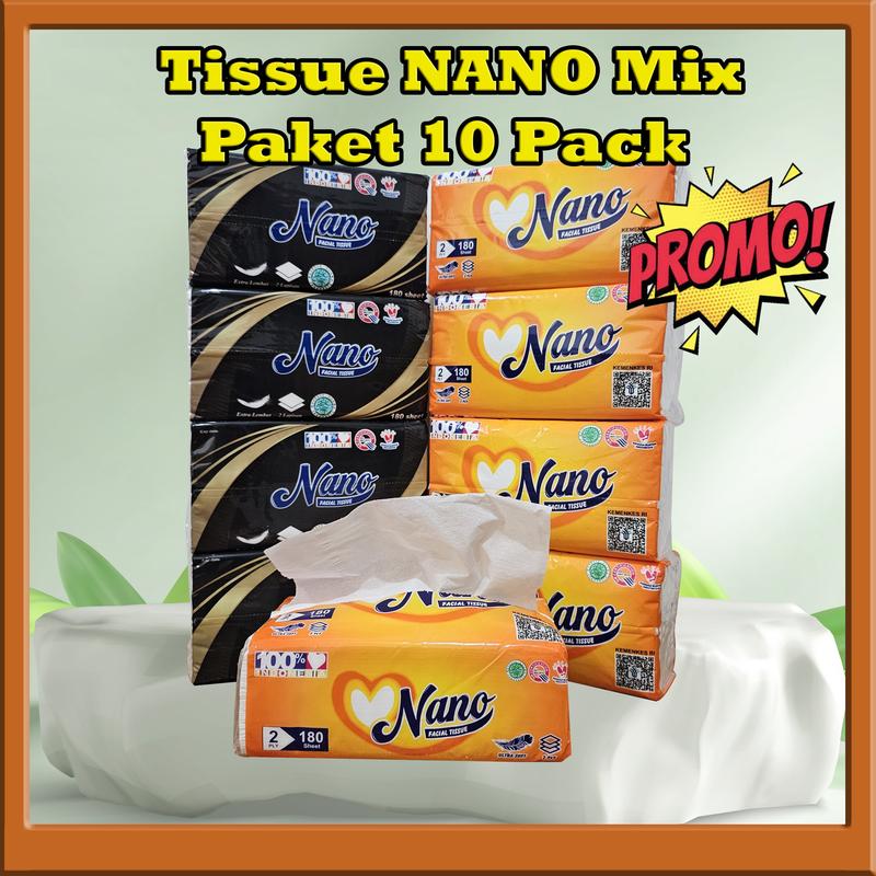 NANOMIX { Paket 10 Pack 180 sheet } FACIAL TISSUE NANO 2ply 180 - Shop ...