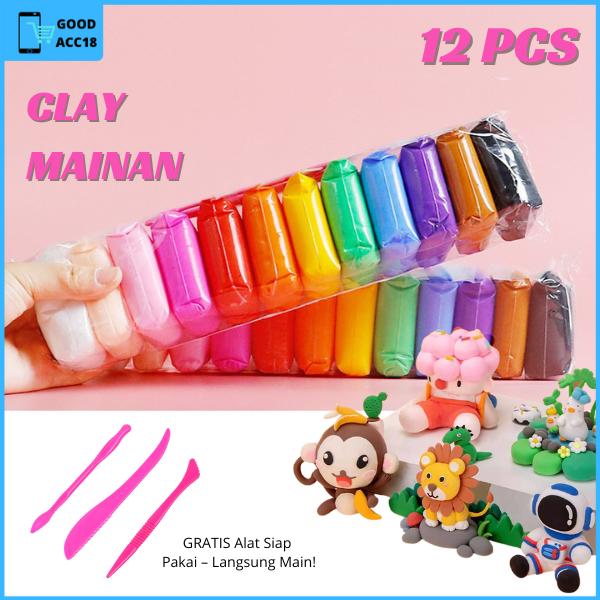 Mainan Edukasi Clay Anak Isi 12 Warna, Kembangkan Kreativitas Si Kecil ...