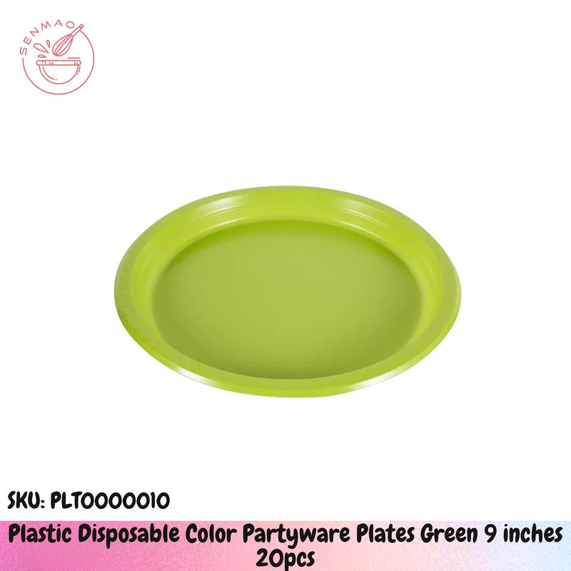 Plastic Disposable Color Partyware Plates Green 9 inches 20pcs - TikTok ...