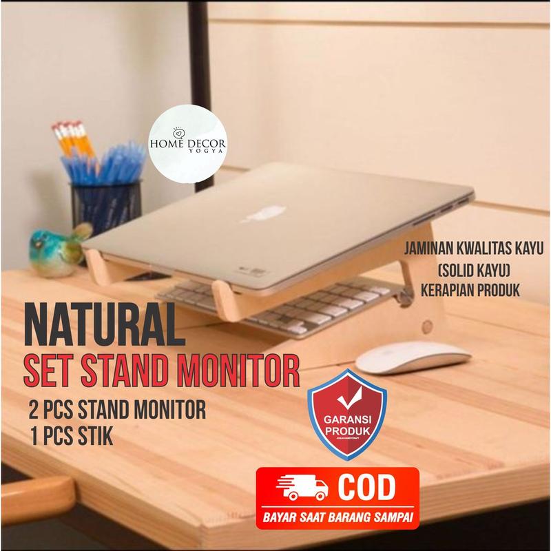 Stand Laptop Stik Kayu Meja Stand Monitor Portable Unik Minimalis ...