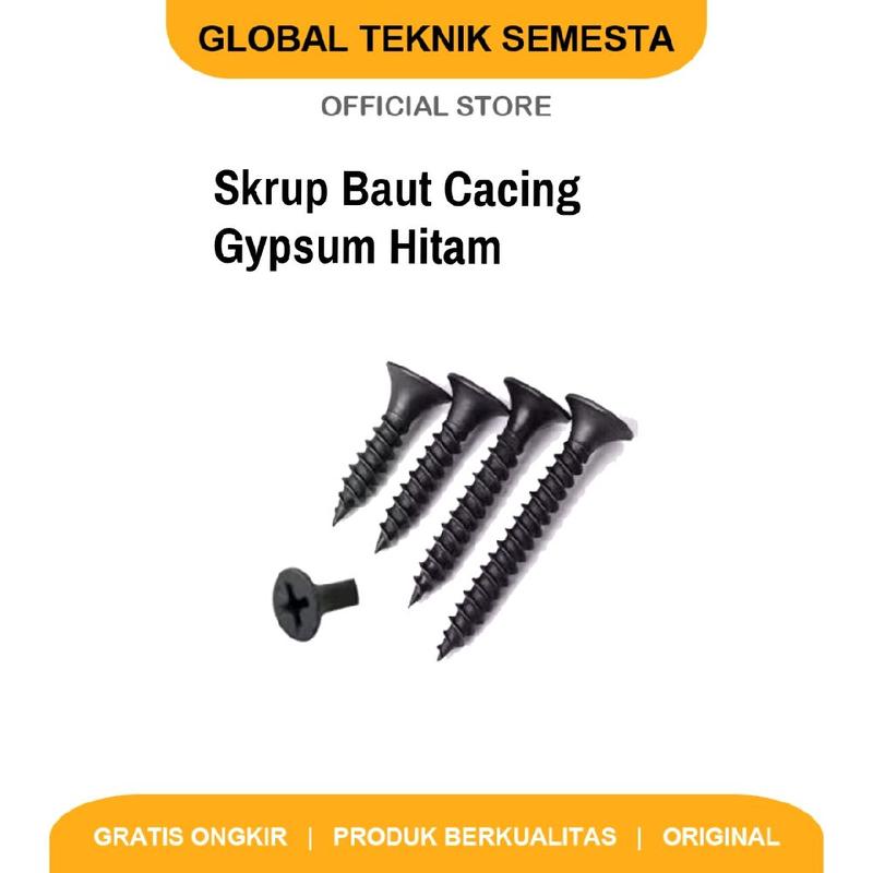 Sekrup Gypsum Baut Cacing Hitam Skrup Triplek Kayu - Shop | Tokopedia