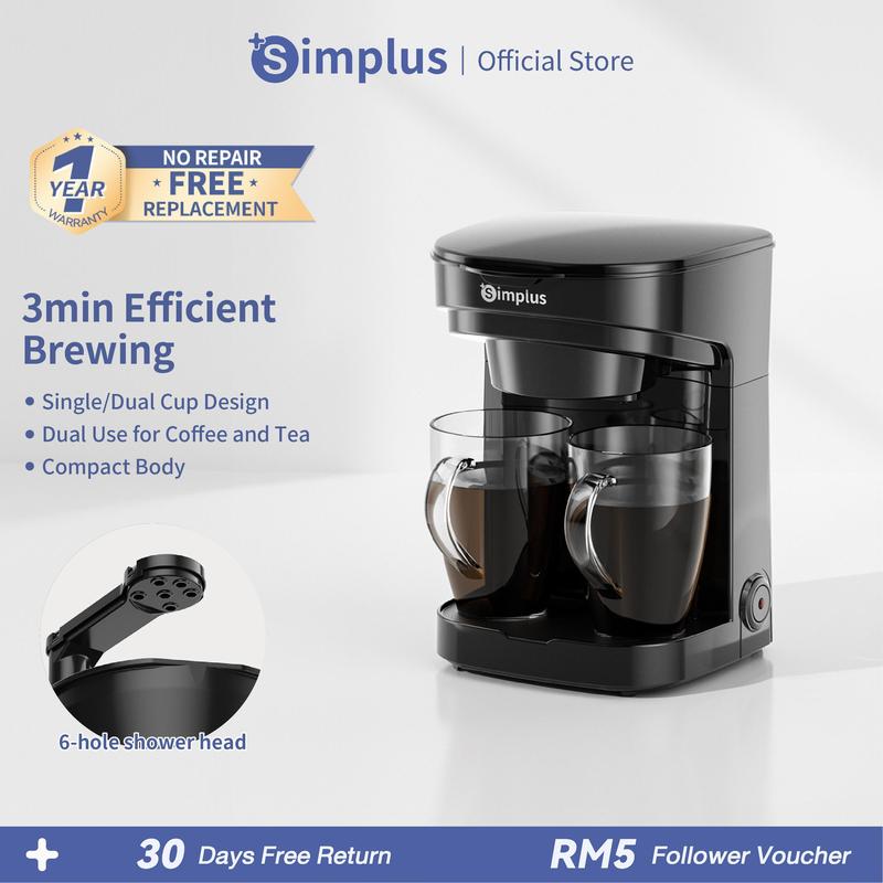 Simplus Mini Drip Filter Coffee Machine Single/Dual Cup 6-Hole - TikTok ...